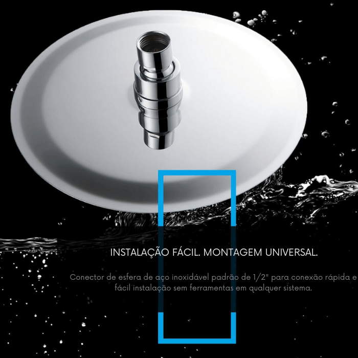 Chuveiro em Aço Inox 304 Circolare – 200mm Cromado com Braço ...